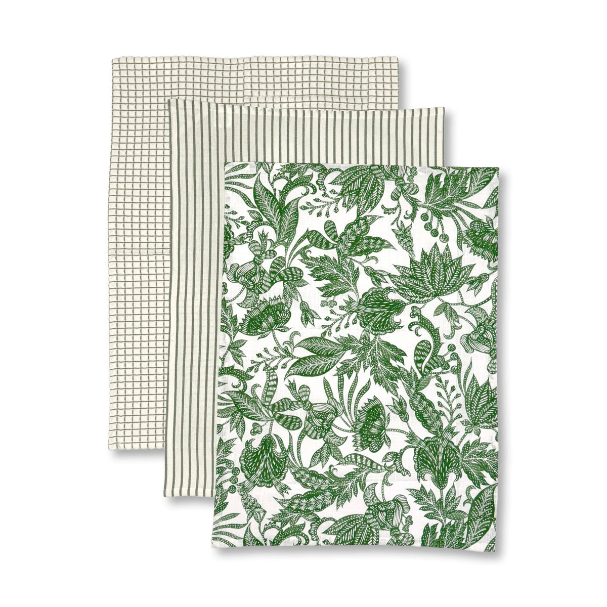 Samara Green Tea towel pack 3 – Nutmeg Home